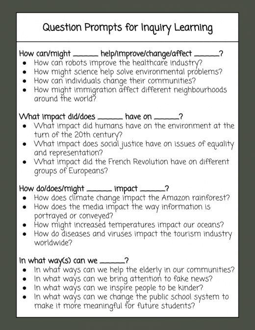 Creating Strong Driving Questions for Inquiry Learning - Learning by ...